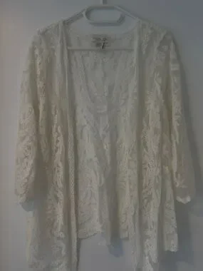 Rachel Zoe | Tops | Rachel Zoe White Floral Lace Overlay Top | Poshmark